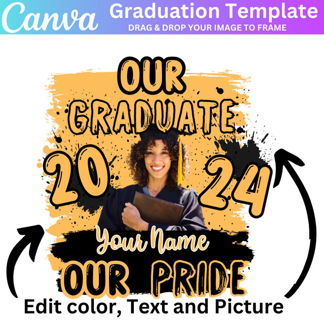 Graduation 2024 Canva Editable Template, Graduation T Shirt Canva ...