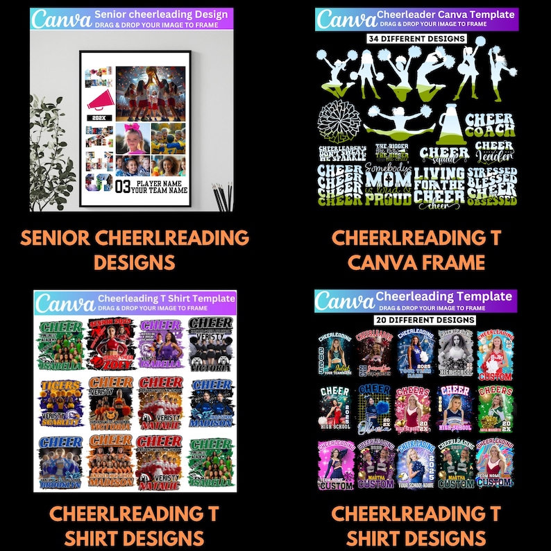 Cheerleading Mega Bundle, Cheer Canva Editable Template, Cheerleading ...