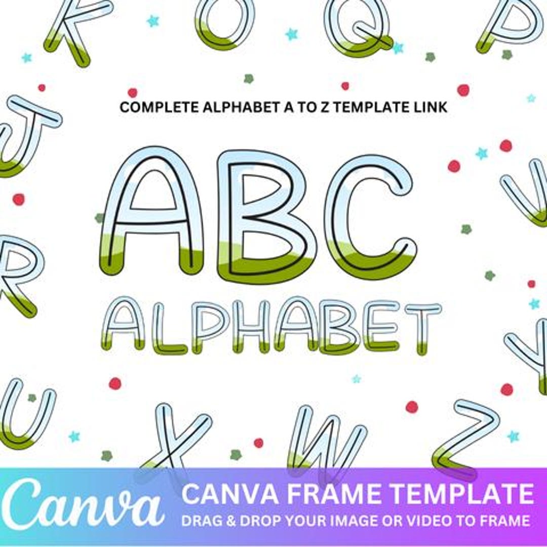Canva Editable Alphabet Letters Template, Canva Drag & Drop Photos ...
