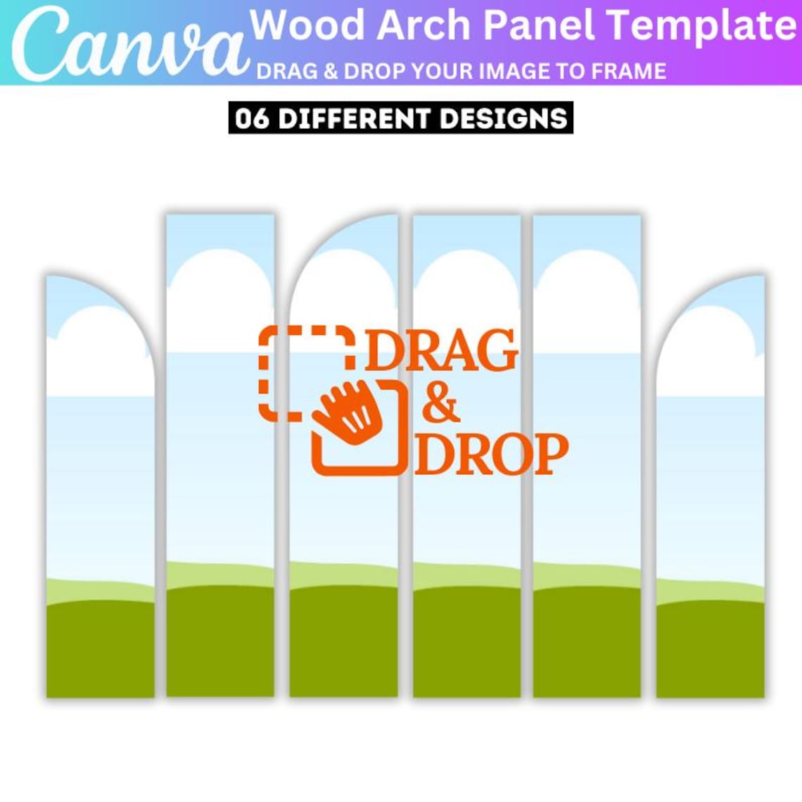 Hobby Lobby Wood Arch Panel Canva Editable Template, Blank Frame Canva ...