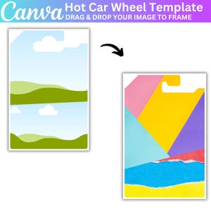 Hot Car Wheels Template, Editable Hot Card Wheel Canva Frame, Custom ...