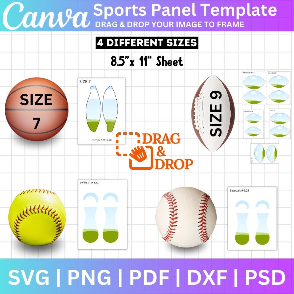 Sports Panel Canva Editable Template Bundle, Football Panel Template ...