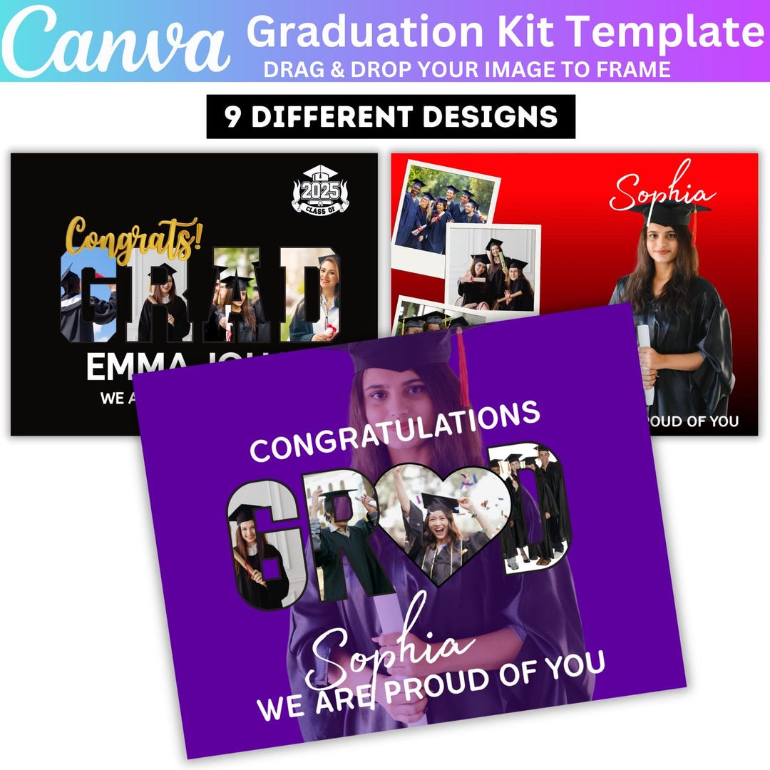 Graduation Canva Editable Template Kit, Graduation Gift Designs, 2025 ...