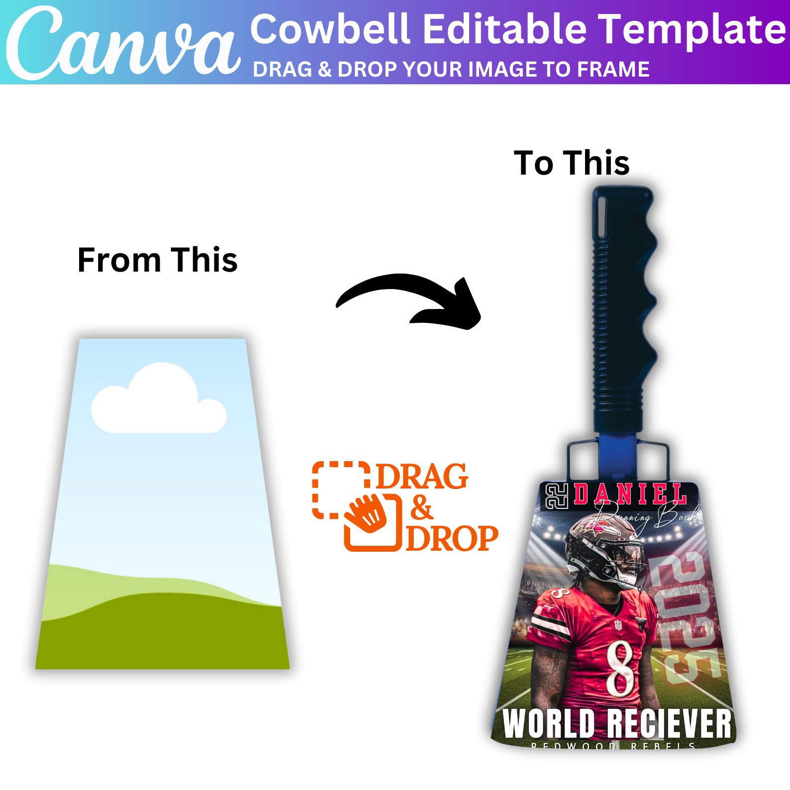 Cowbell Canva Template, Editable Cowbell Template, Custom Cowbell Drag ...