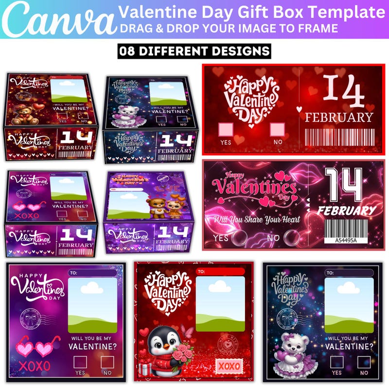 Galentine Box Template - Etsy