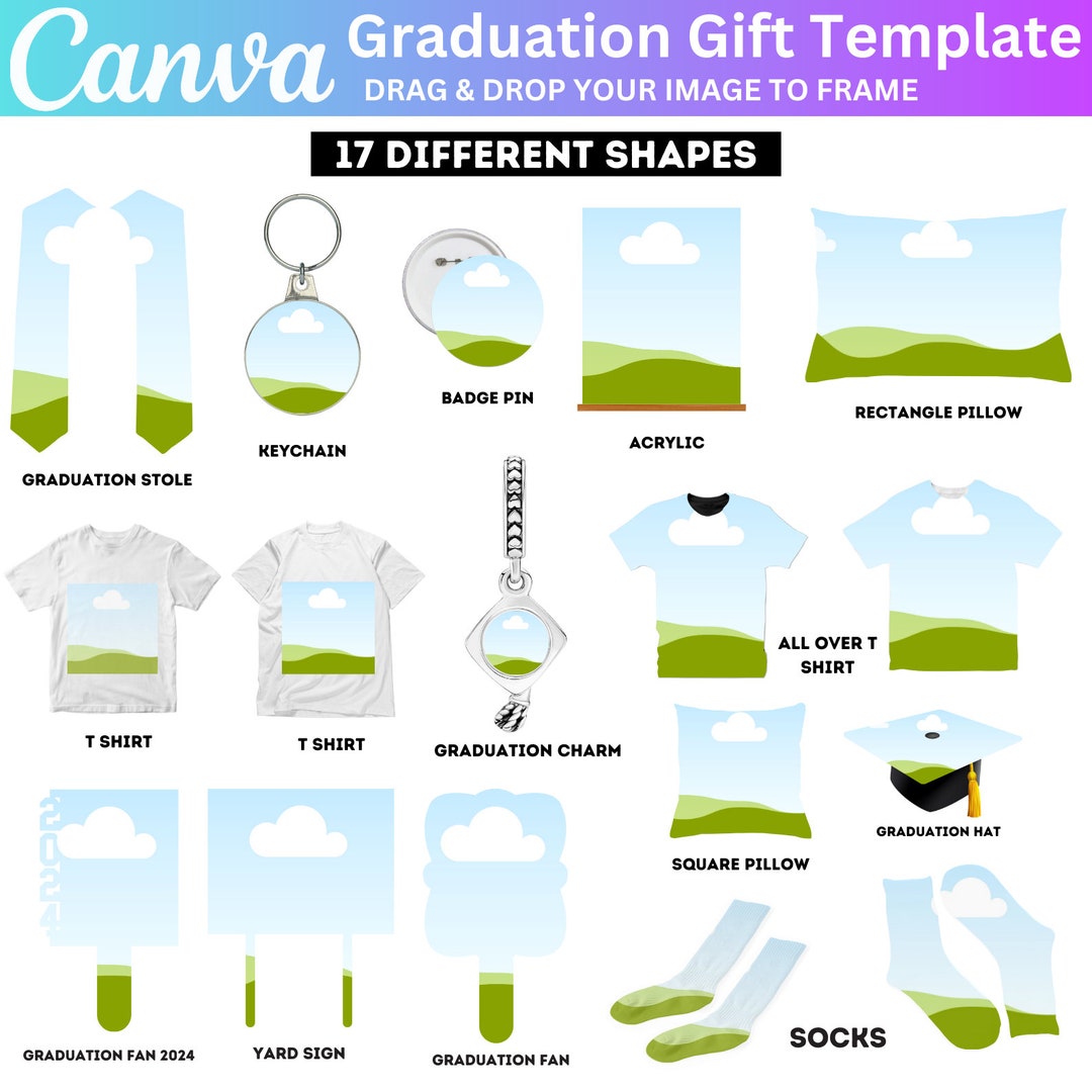 Canva Graduation Gift Set Mockup Bundle, Graduation Canva Mockup for ...