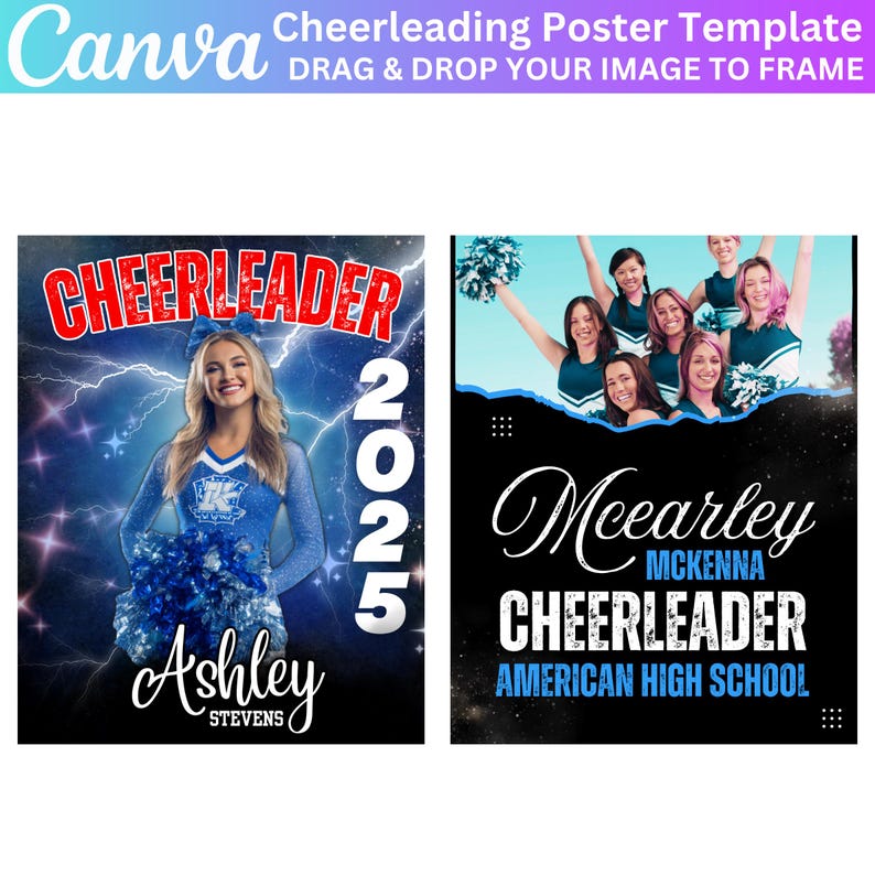 06 Cheerleading Canva Editable Template, Sports Photography, Senior ...