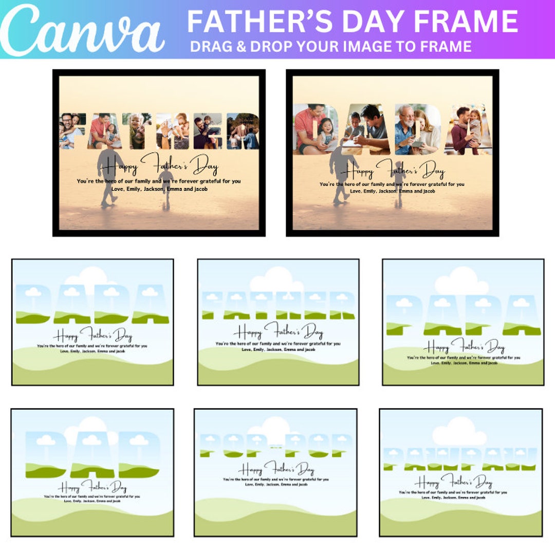 Daddy Canva Editable Frame Template, Editable Papa Photo Collage, Papa ...
