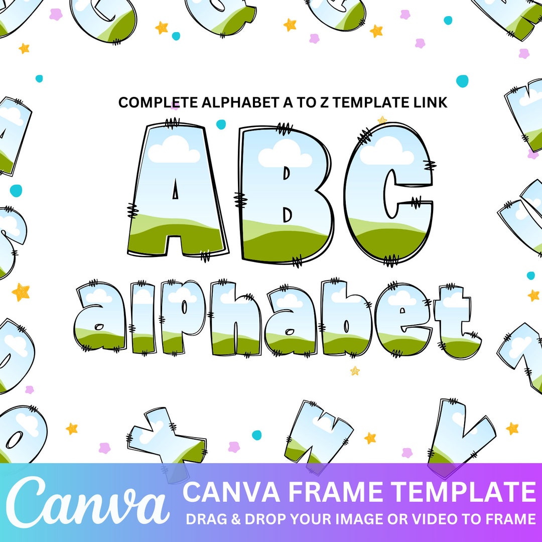 Doodle Letters Canva Editable Template, Fill Your Own Doodle Letters on ...