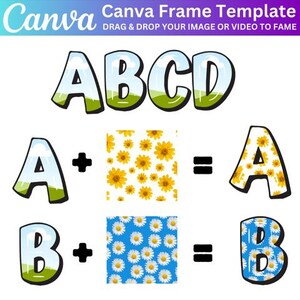 Canva Editable Alphabet Letters Template, Canva Drag & Drop Photos ...