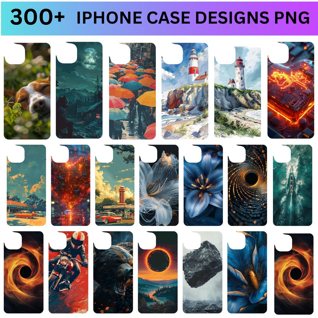300+ Phone Case Template Designs PNG Bundle, Sublimation Template for ...