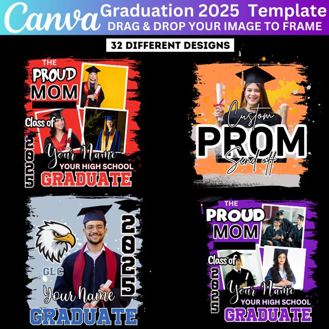 Class of 2025 Graduation Template Bundle, Senior 2025 Canva Template ...