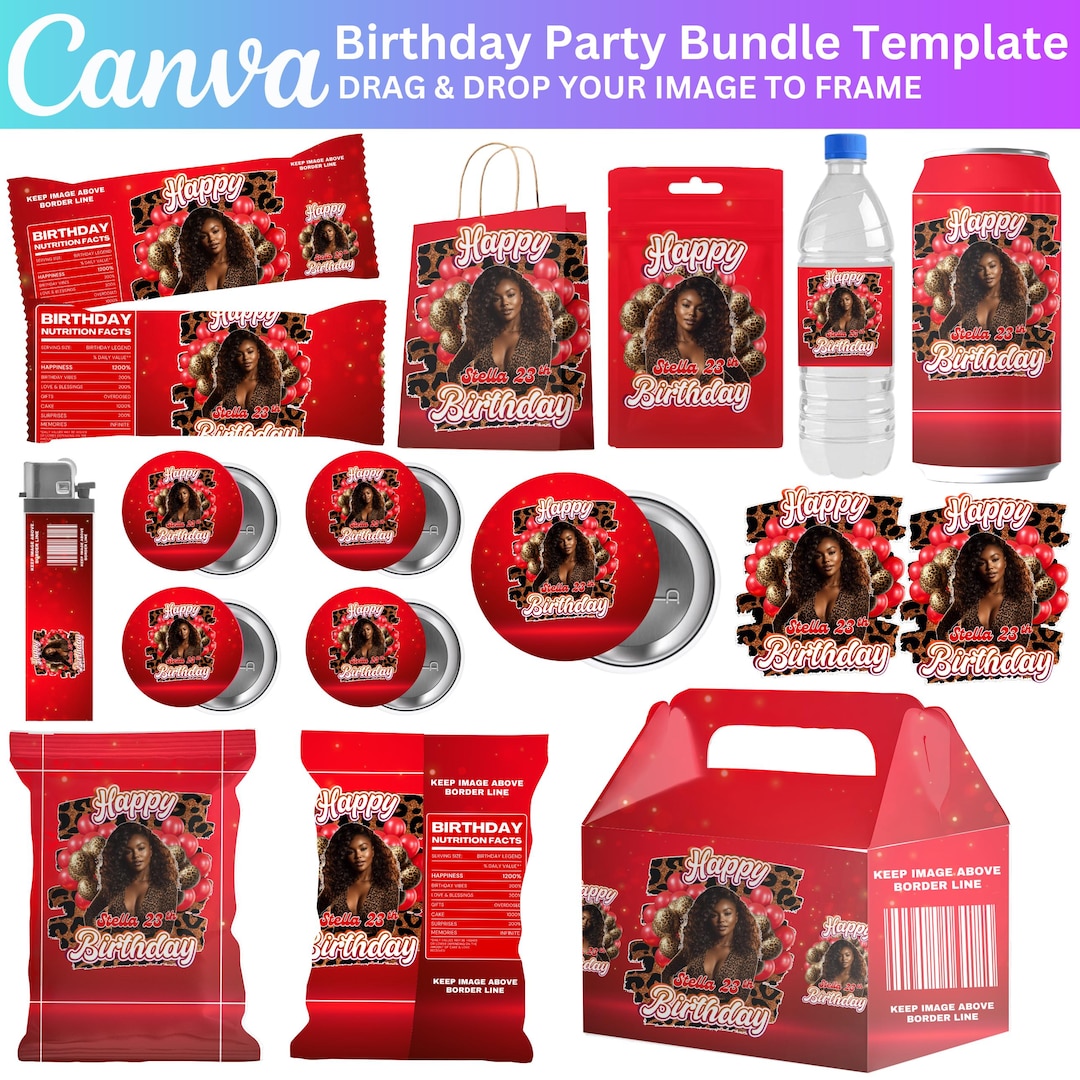 Birthday Party Pack Bundle, Leopard Cheetah Birthday Party Theme, Teen ...