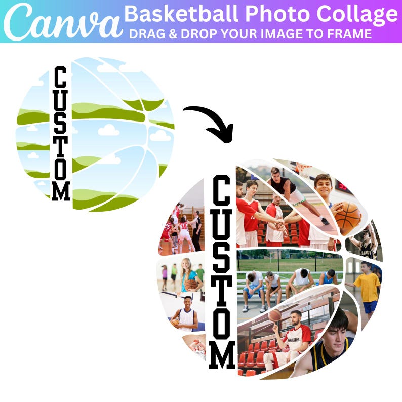 Basketball 2025 Canva Editable Template, Basketball Frame Design ...