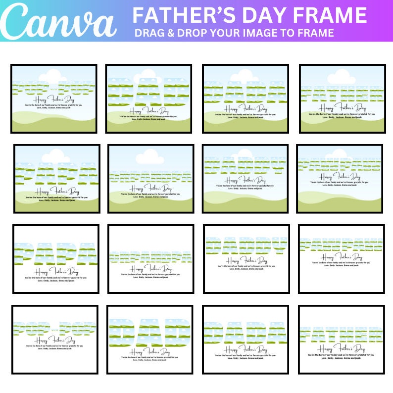 16 Daddy Canva Editable Frame Template, Papa Photo Frame, Daddy Photo ...