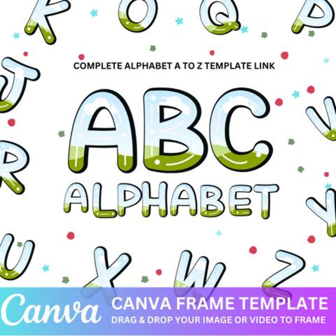 Canva Editable Alphabet Letters Template, Canva Drag & Drop Photos ...