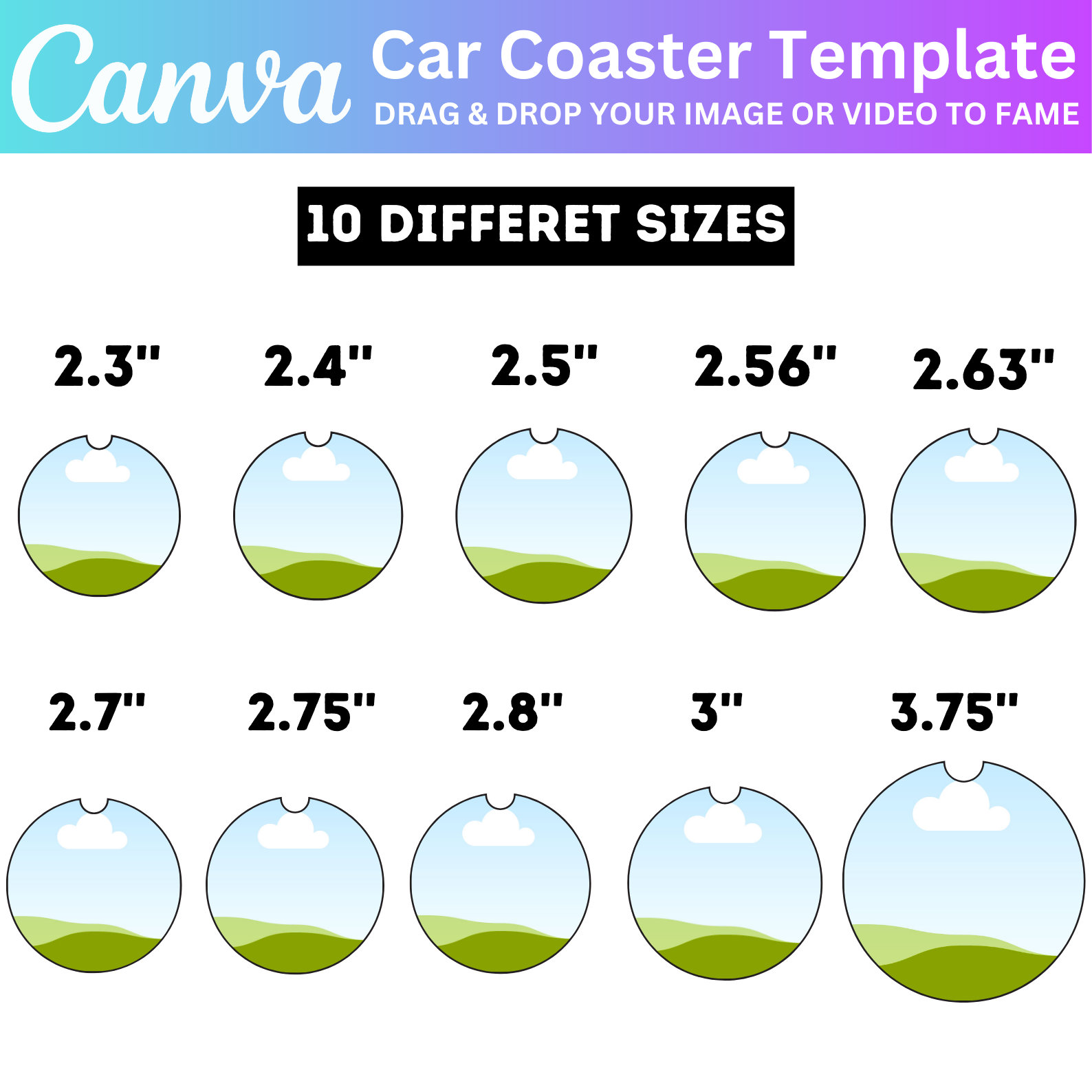 Car Coaster Template Bundle, Car Canva Template, Car Cup Coaster ...