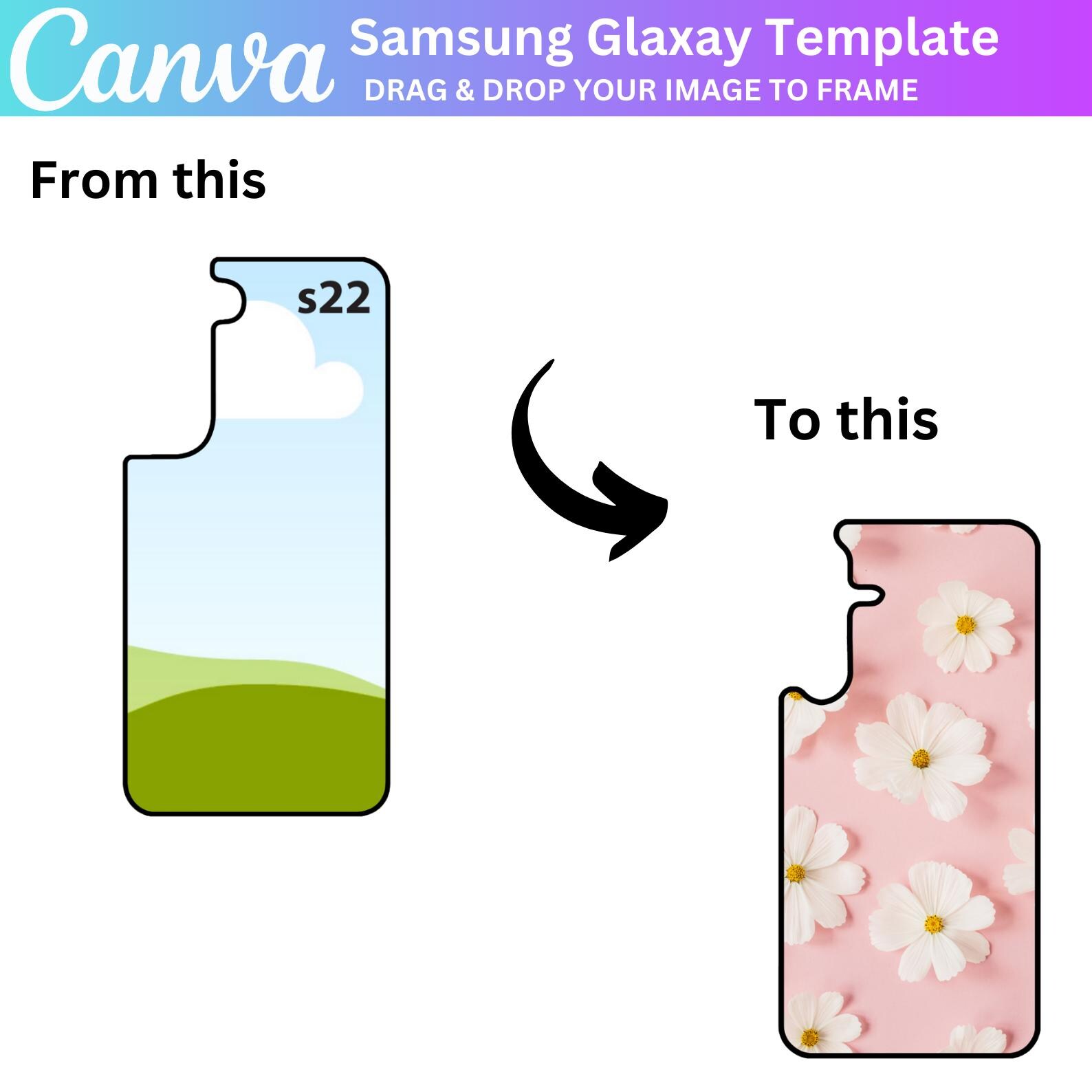 Samsung Galaxy Phone Case Canva Editable Template, Samsung Phone Case ...
