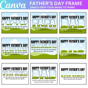 Daddy Canva Editable Frame Template, Papa Photo Frame, Daddy Photo ...