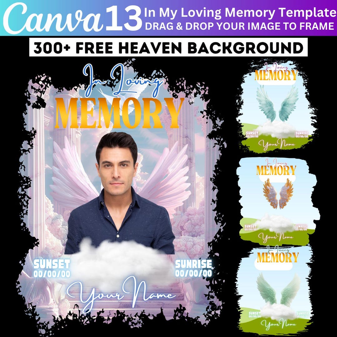 13 in Loving Memory Design Canva Editable Bundle, Memorial Design ...