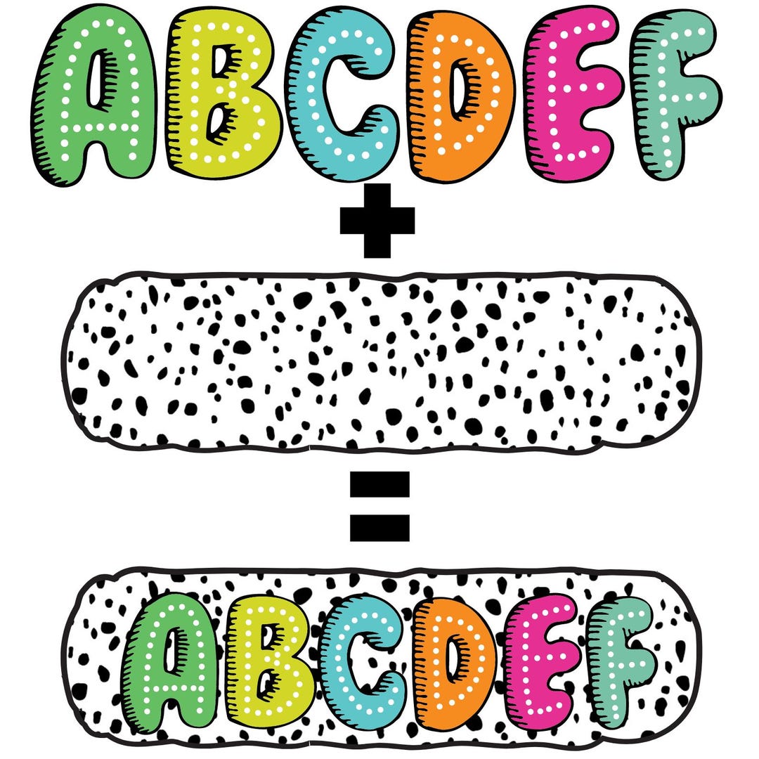 Custom Dot Dalmatian Alphabet Letters Svg Png Bundle, Alpha Doodle Dots ...