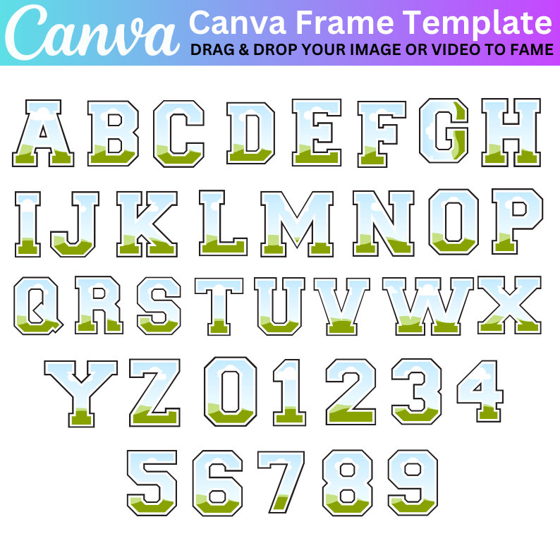 Canva Alphabets Template Canva Alphabet Font Canva Frame - Etsy UK