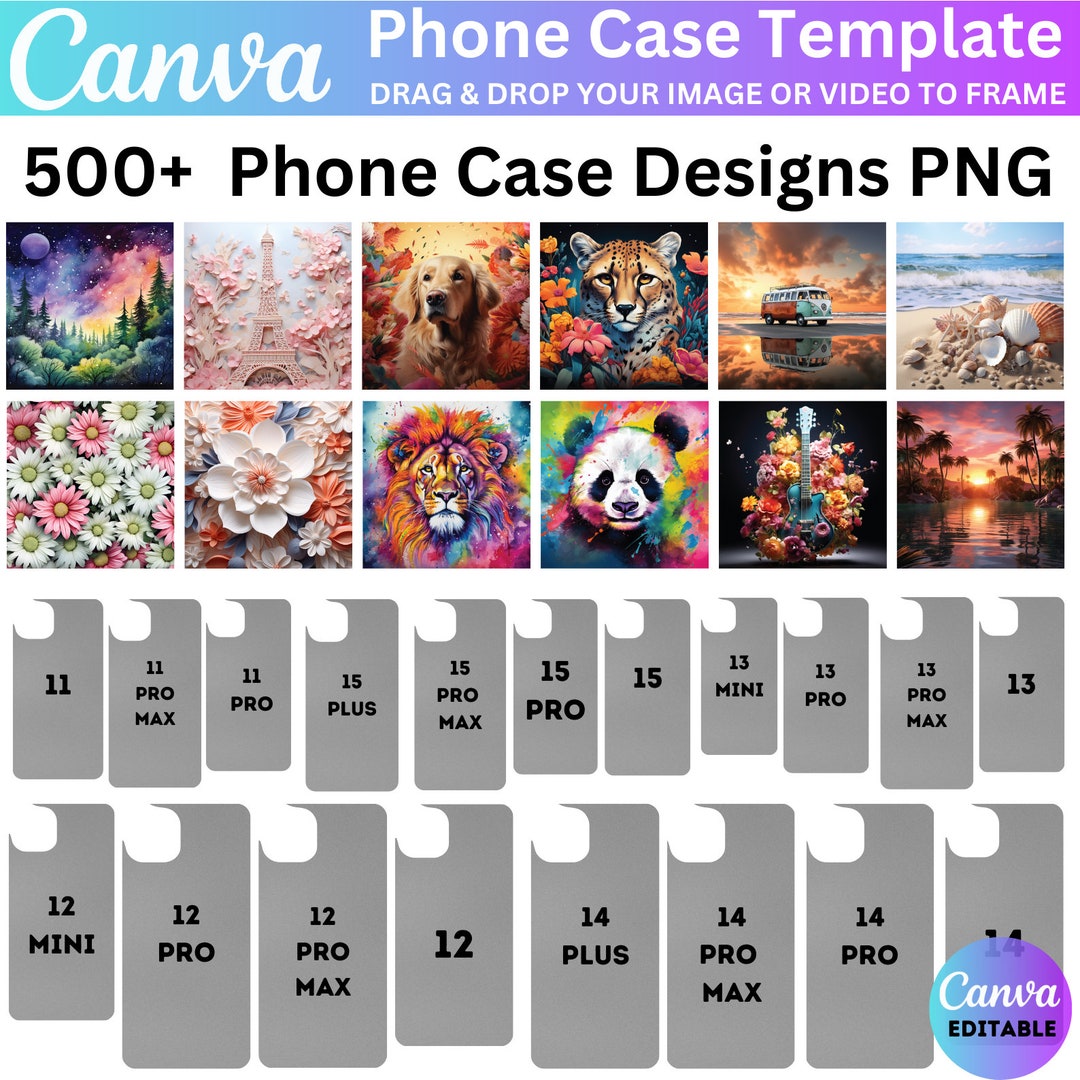 Phone Case Template 500+ Designs PNG Bundle, Sublimation Template for iPhone Cases, iPhone Case ...