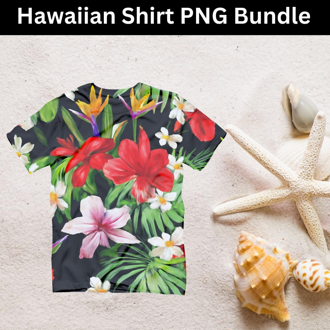 50 Custom Hawaiian Shirt PNG Bundle, Vacation Tropical Pattern Shirt ...