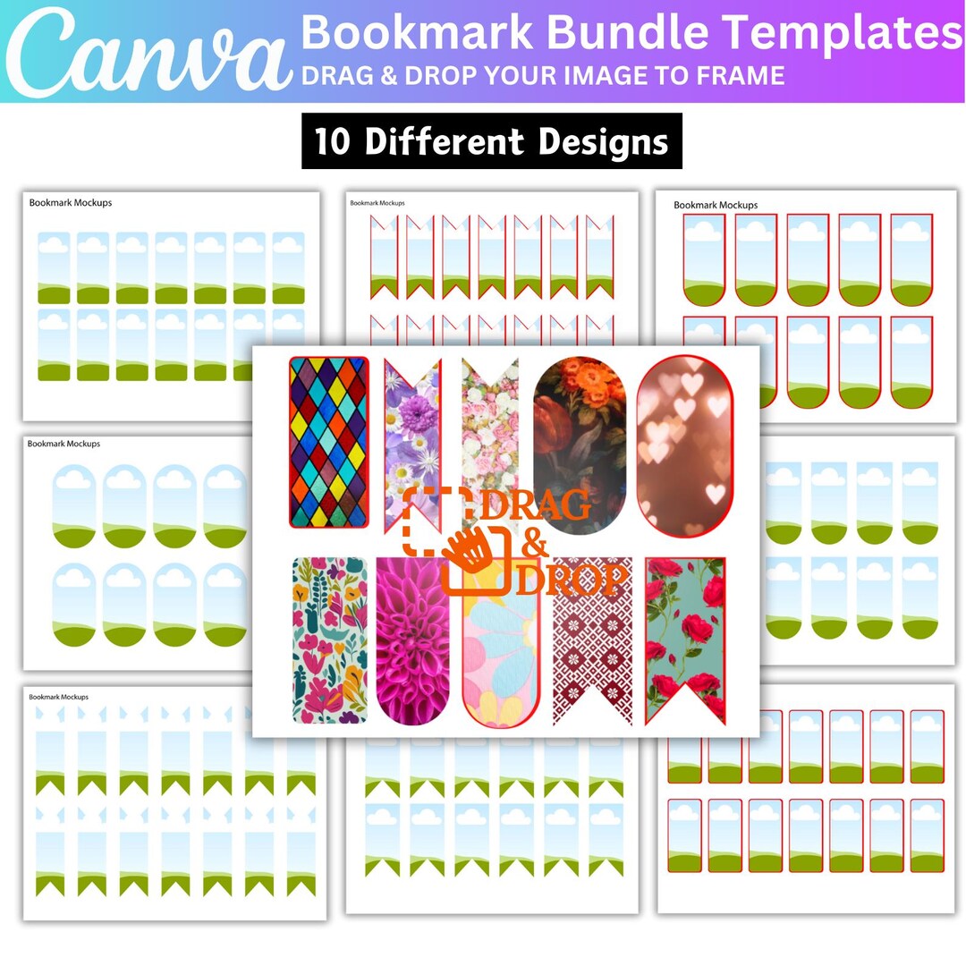 Canva Digital Bookmark Template, Design Your Own Bookmarks, Bookmarks ...