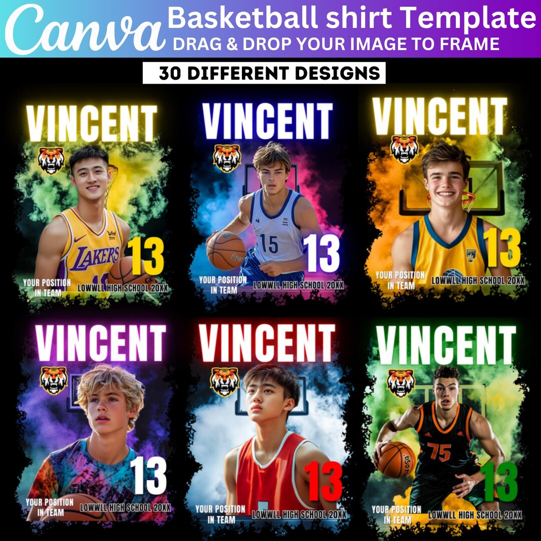Basketball Design Canva Editable Template, Sports Bootleg T Shirt ...