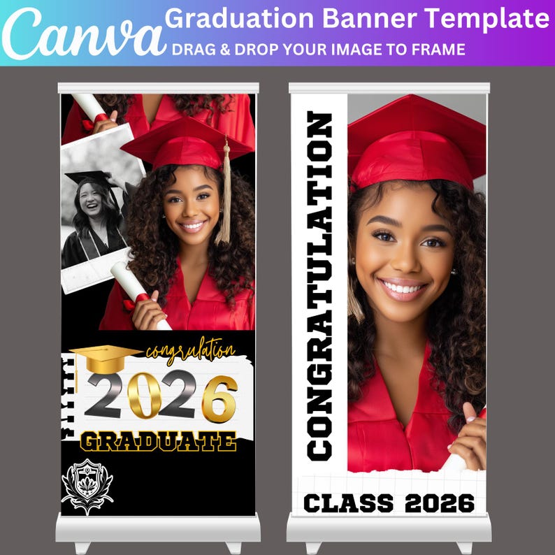 Graduation Banner Canva Editable Template, Graduation Banner for ...