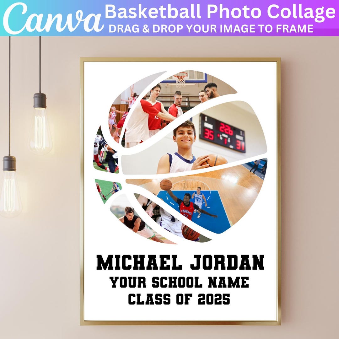 Basketball Frame 2025 Canva Editable Template, Basketball Frame Design ...