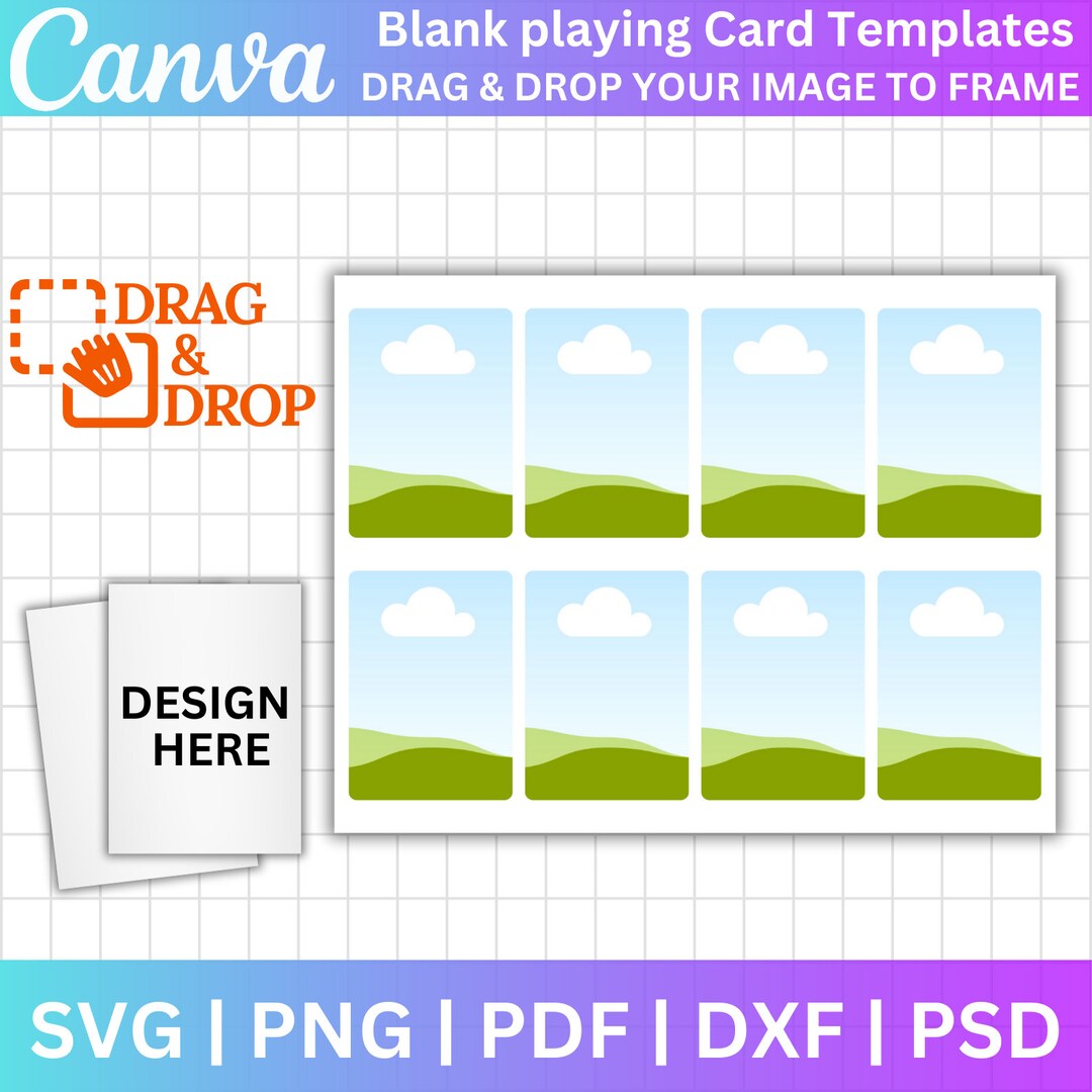 Blank Playing Card Canva Editable Template, DIY Playing Card, Card ...
