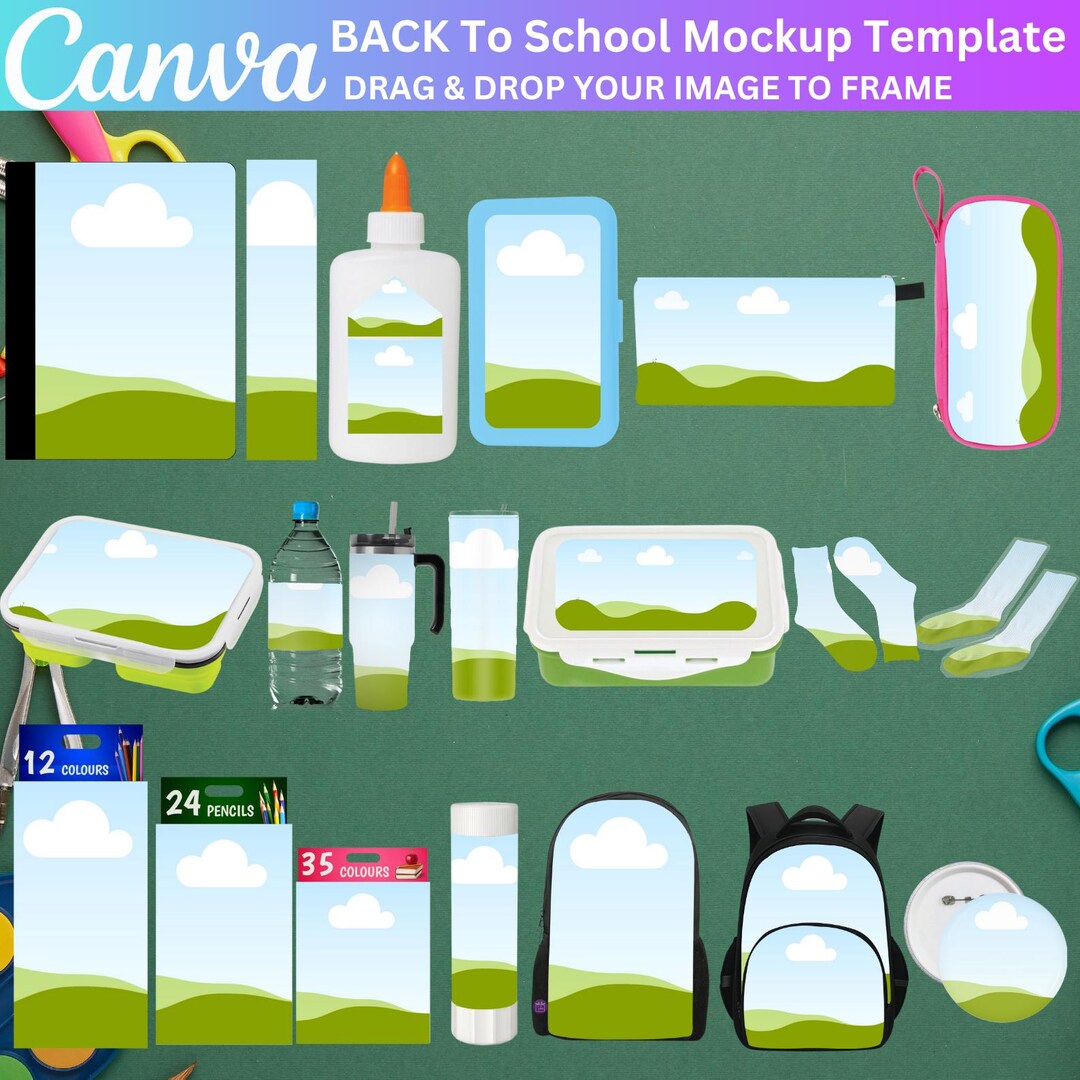 Back to School Mockup Bundle Template, Composition Notebook Canva ...