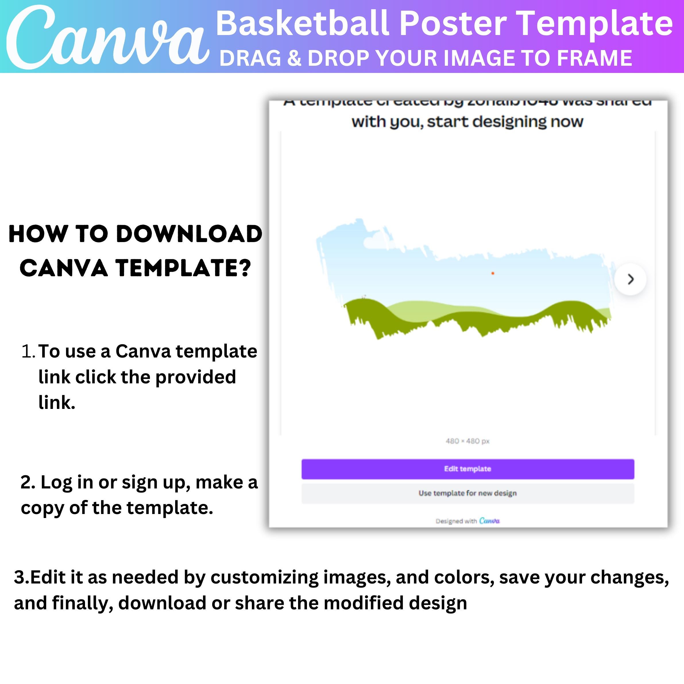10+ Basketball Poster Canva Editable Template, Basketball Senior Night ...