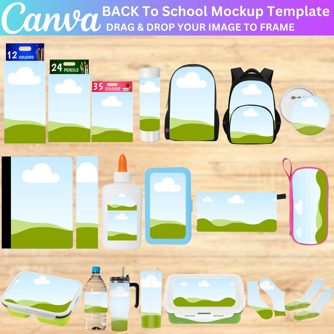 Back to School Mockup Bundle Template, Composition Notebook Canva ...