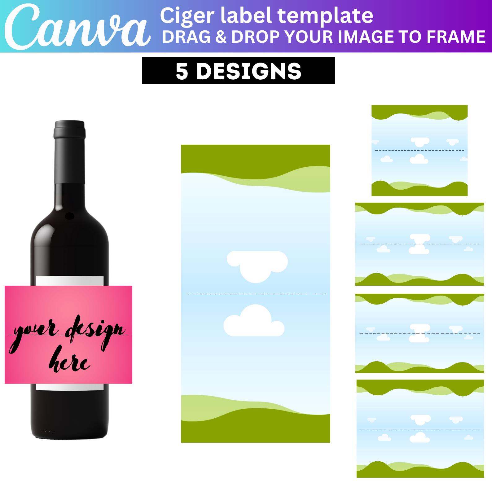 Cigar Label Canva Editable Template ,cigar Sticker Template, Cigar Wrap ...