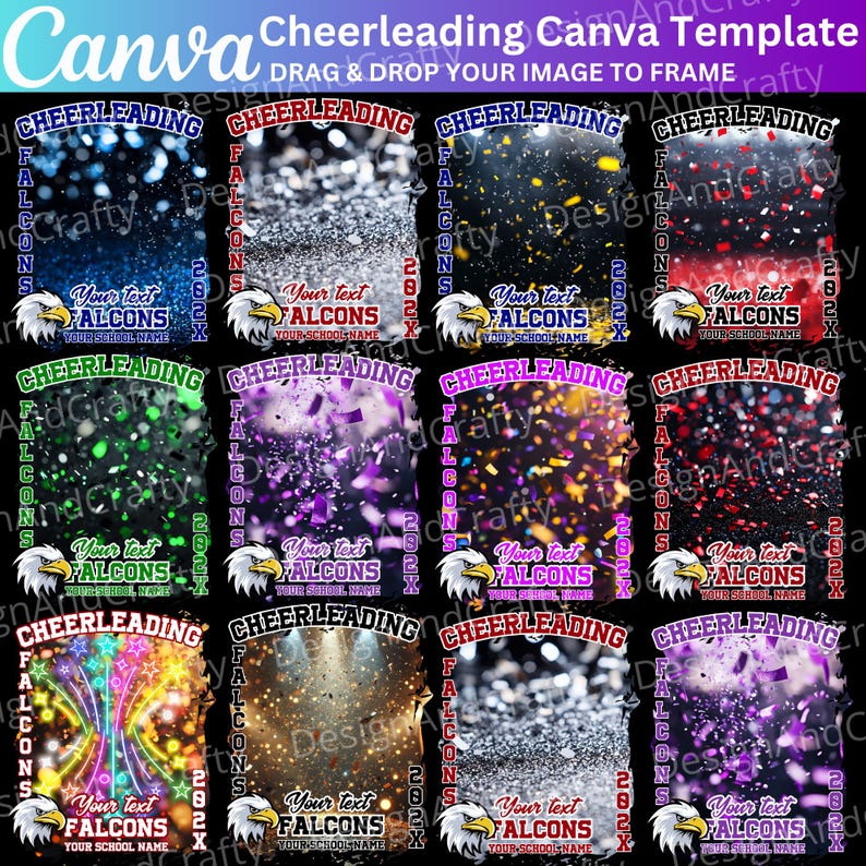 10 Cheerleading Canva Editable Template, Sports Photography Templates ...