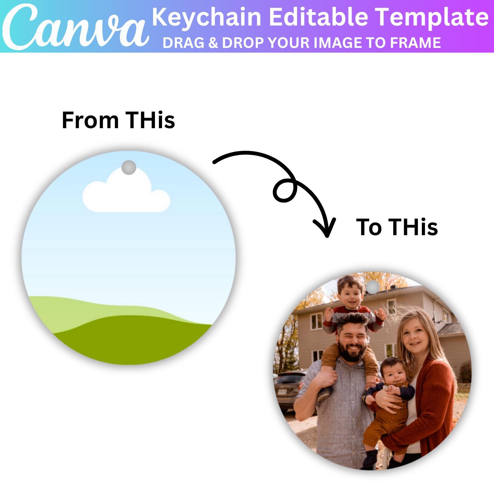 06 Keychain Canva Editable Template, Rectangle Keychain Sublimation ...