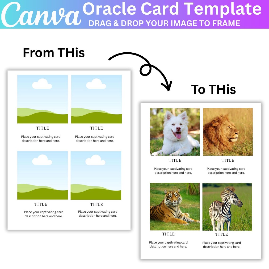 Oracle Card Canva Template, Editable Affirmation Cards Template, Tarot ...