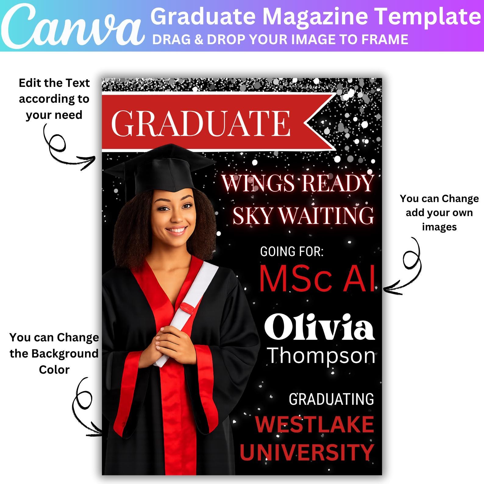 Graduation Magazine Design Template Bundle, Senior Class of 2025 ...