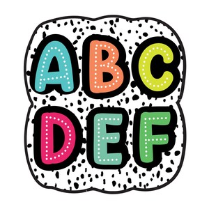 Alpha Doodle Dots Letters Svg Png Bundle, Custom Dot Dalmatian Alphabet ...