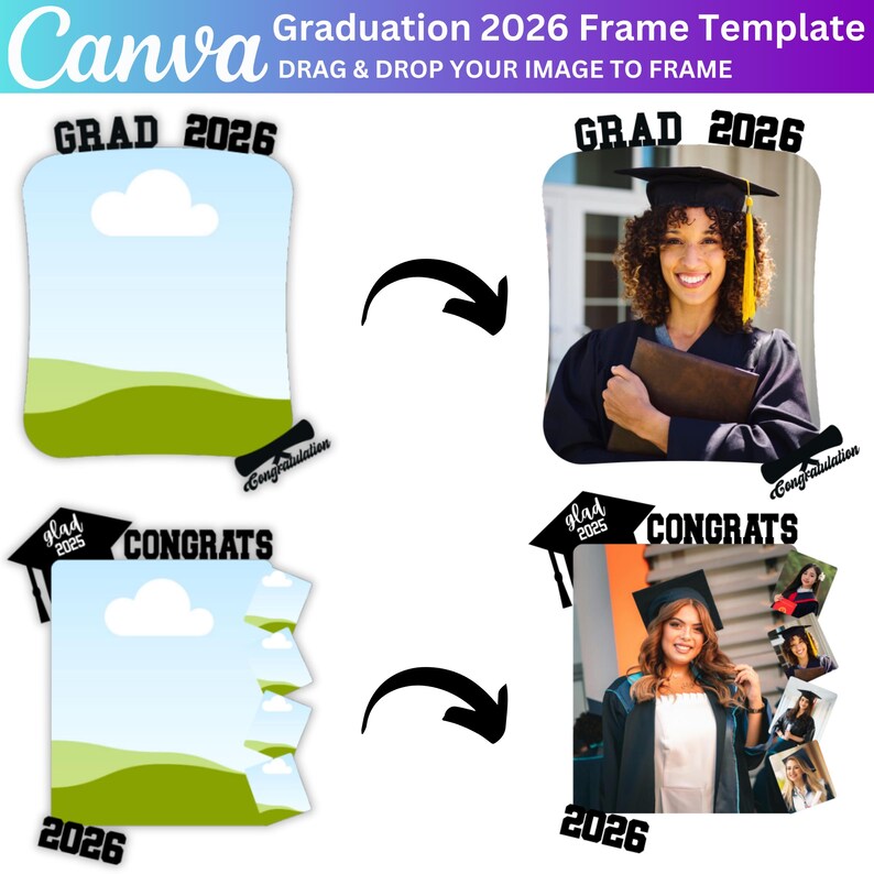 32 Graduation Fan Paddle 2026 Template Bundle, Canva Editable Grad ...