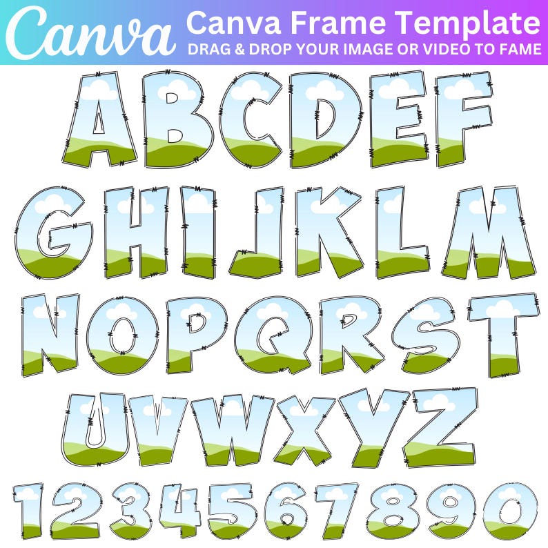 Canva Doodle Alphabet Editable Template, Canva Drag and Drop ...