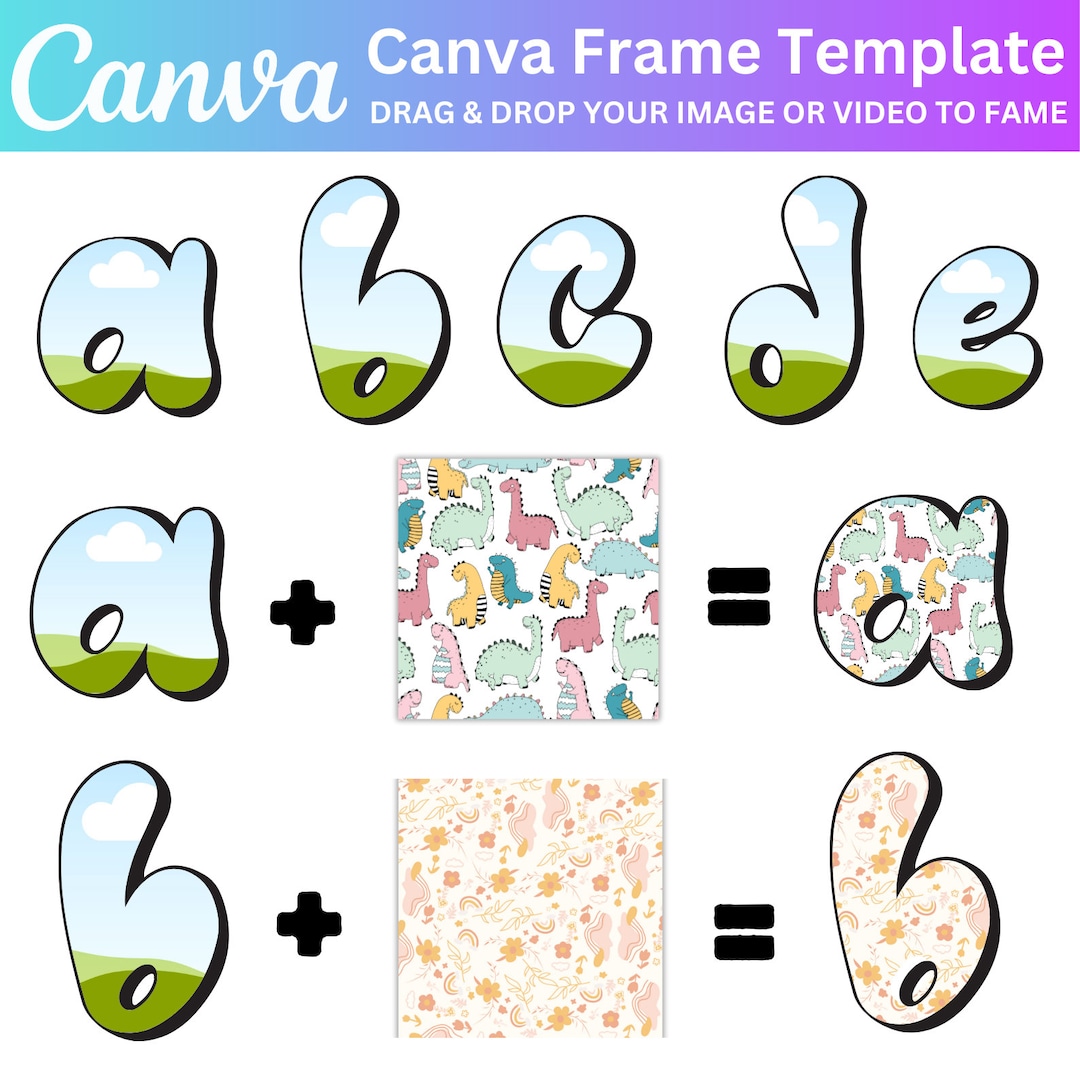 Canva Alphabets Template, Canva Alphabet Font, Canva Frame Template ...