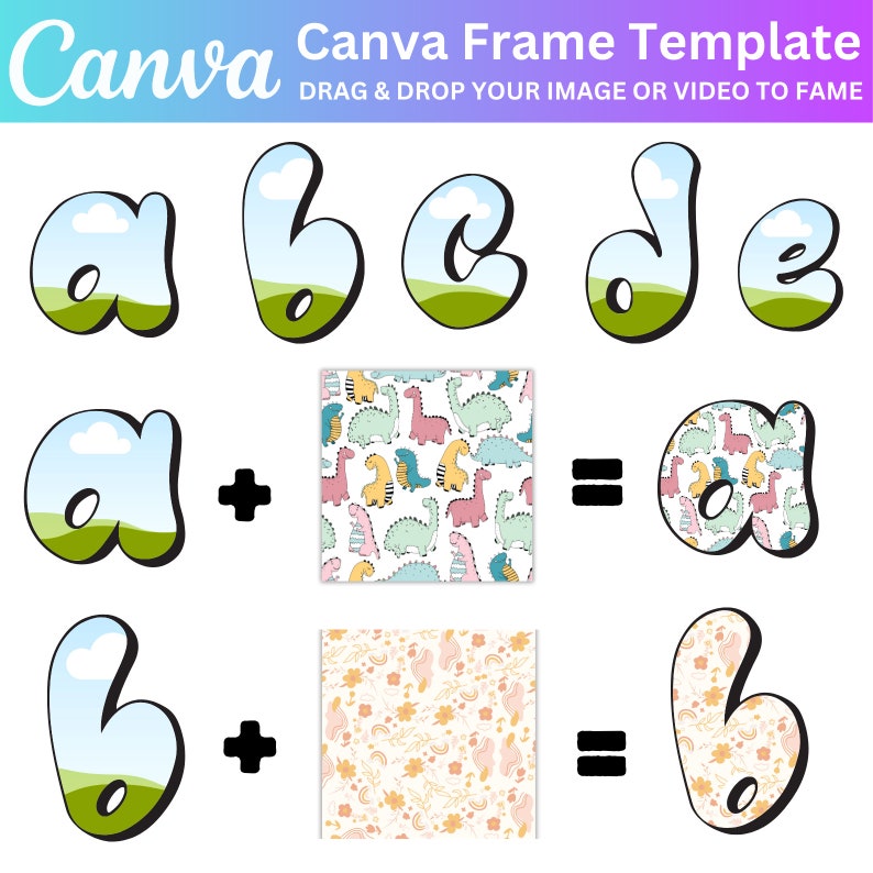 Canva Alphabets Template, Canva Alphabet Font, Canva Frame Template ...