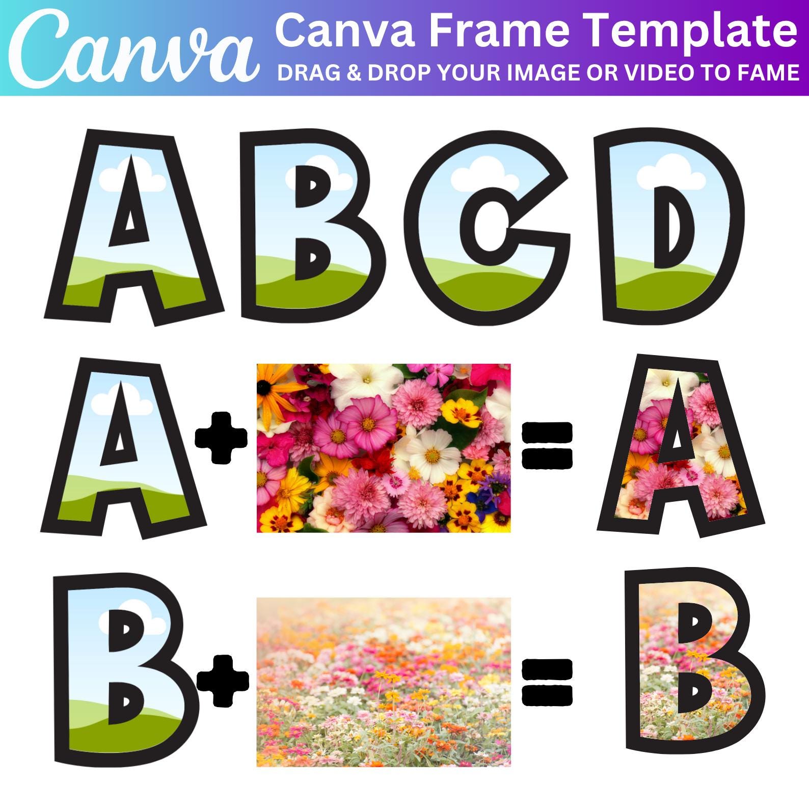 Editable Canva Letters & Number Template, Canva Drag and Drop Alphabet ...
