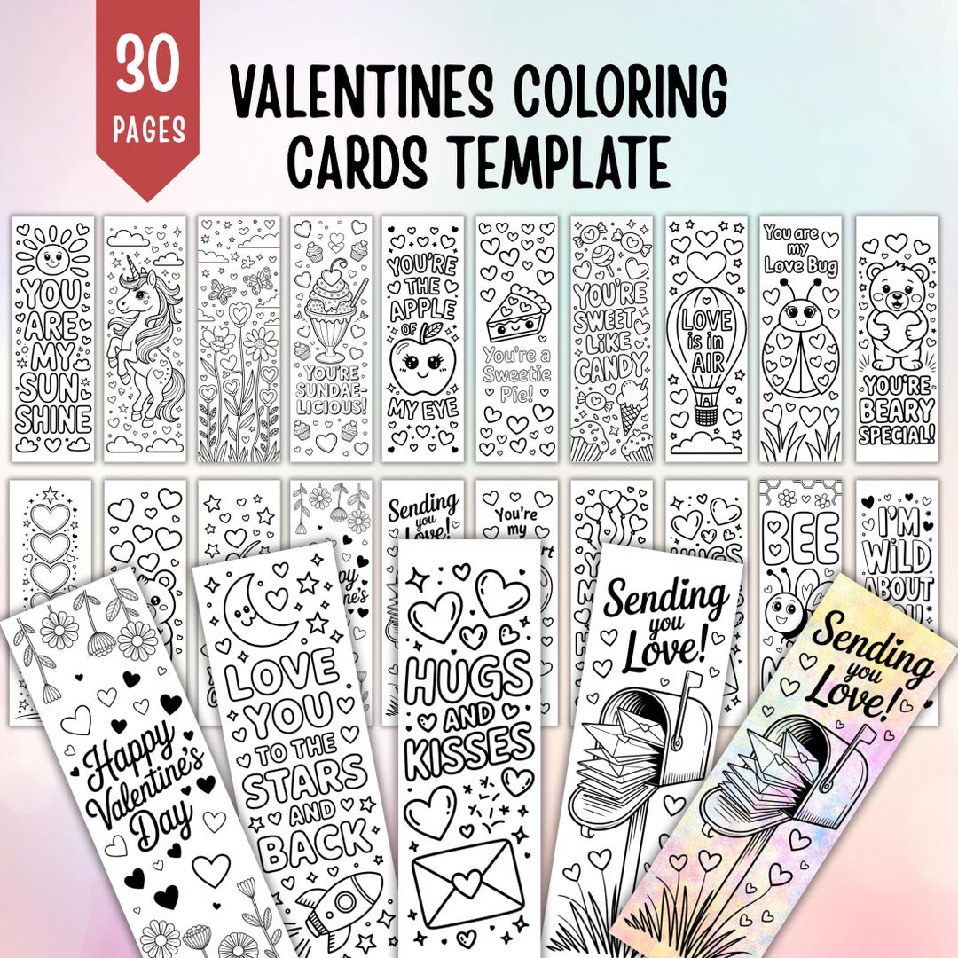 25 Valentine Bookmark Coloring Pages, Valentine Bookmark Coloring Craft ...