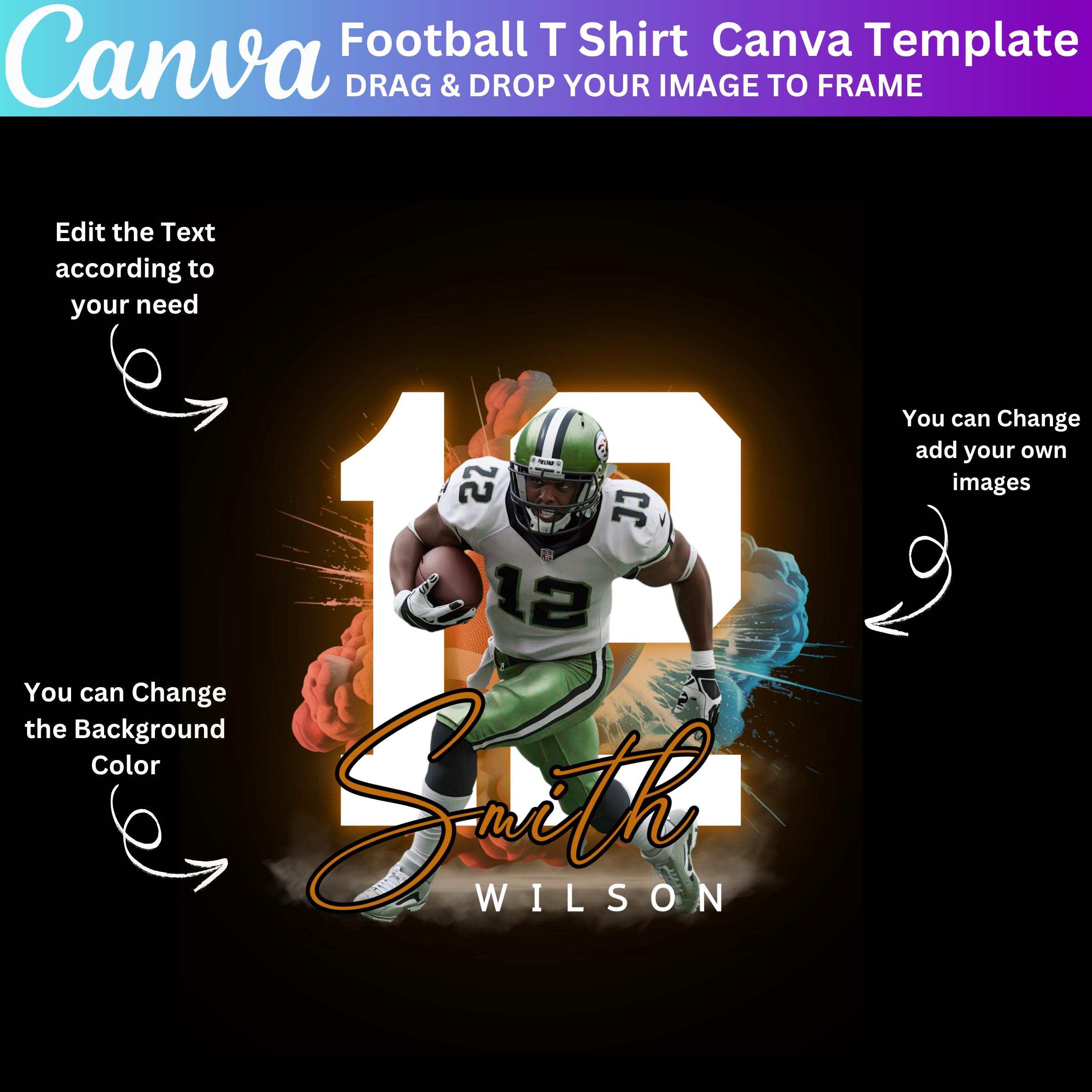 11 Football T Shirt Canva Template, Editable Football Mascot Designs ...