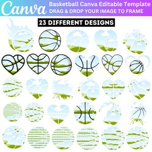 Basketball Canva Editable Frame, Basketball Canva Template Bundle, Make ...